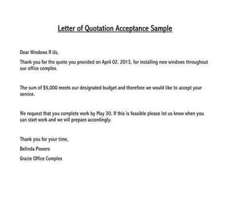 Quotation Format Letter