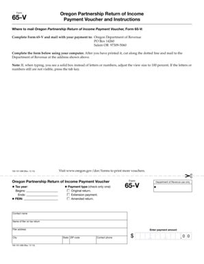 Fillable Online Oregon Form 65 V Oregon Fax Email Print PdfFiller
