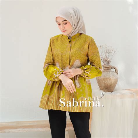 Jual Batik Sabrina Baju Batik Wanita Modern Atasan Blouse Batik Kerja Kantor Wanita Shopee