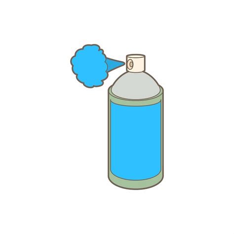Flacon Pulvérisateur Bleu Avec Icône De Nuage De Gaz En Style Cartoon