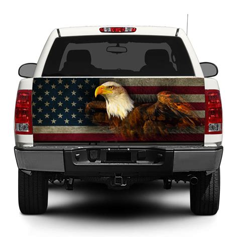American Eagle USA Flag Tailgate Decal Sticker Wrap Pick Up Truck SUV Car
