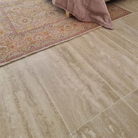 12MM IVORY VEIN CUT TRAVERTINE TILES HONED UNFILLED SELECT GRADE
