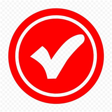Hd Outline Tick Check Mark Symbol Logo In Red Circle Icon Png Symbol