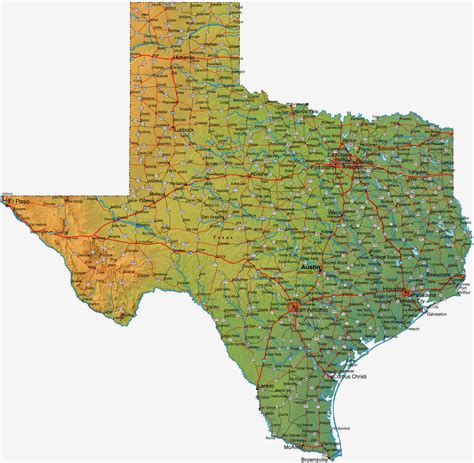 State Of Texas Map Printable