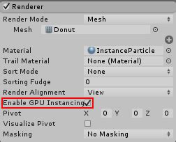 Unity Manual Particle System GPU Instancing