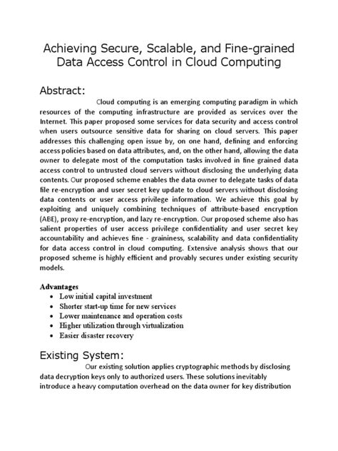 achieving secure scalable and fine grained data access control in cloud computing pdf peer