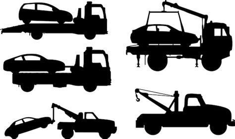 Premium Vector Tow Truck Silhouette Graphic Vector Pack