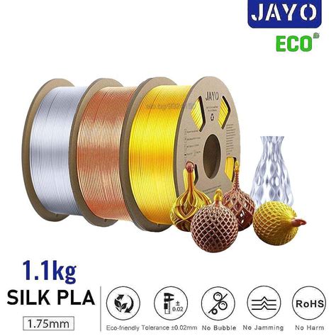 PLA SILK Metallic Filament JAYO 1 75mm 1 1kg ROHS за FDM 3D Принтери