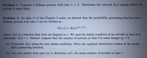 solved problem 1 consider a poisson process with rate 1