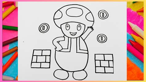 TOAD De Super Mario Cómo Dibujar A TOAD Super Mario Fácil How To