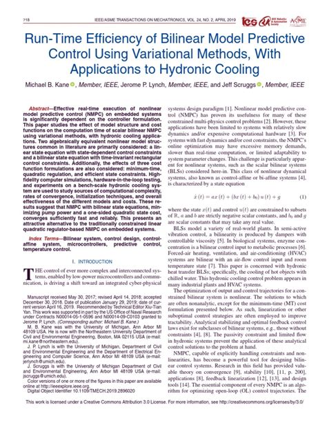 run time efficiency of bilinear model predictive control using variational methods with
