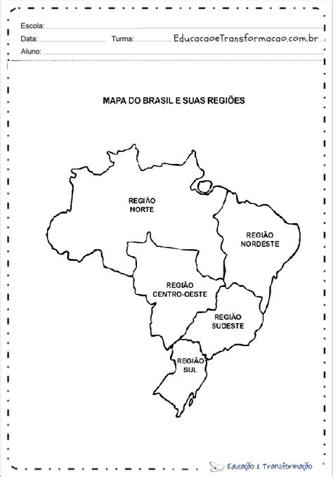 Mapa Do Brasil Para Colorir Regioes Educa O E Transforma O