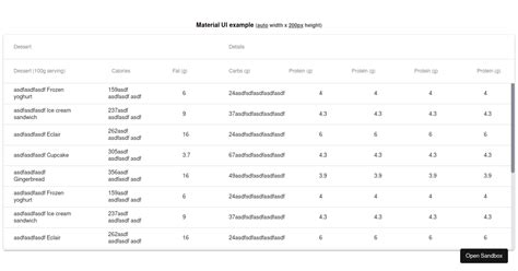 react table container codesandbox