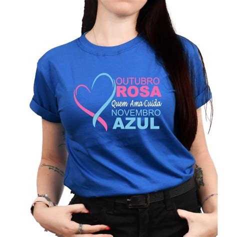 Camiseta Novembro Azul Outubro Rosa Blusa Unissex Shopee Brasil