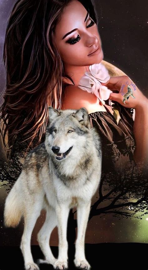 Mulheres E Lobos Em Lobos Desenho Casal Mulheres