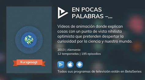 Ver En Pocas Palabras Kurzgesagt En Streaming