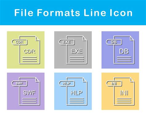 File Formats Vector Icon Set Vector Art At Vecteezy