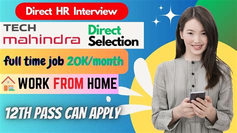 Tech Mahindra Work From Home Jobs Online Job At Home 12th Pass Job