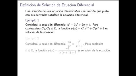 Introducción a Ecuaciones Diferenciales Ordinarias YouTube