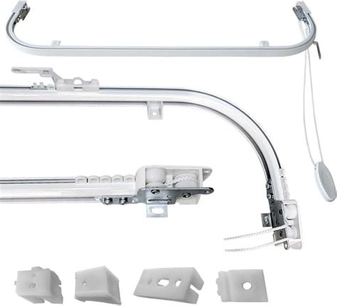 Binario Tenda Soffitto Curvo alle estremità in Alluminio Bianco