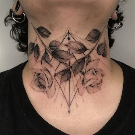 30 Attractive Neck Tattoo Art For Women