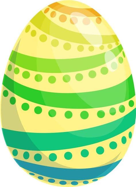 An Easter Egg With Green And Yellow Stripes