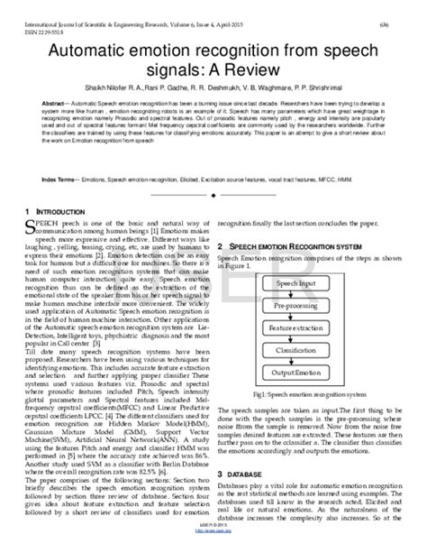 pdf automatic emotion recognition from speech signals a review name age