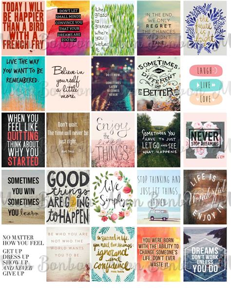 Quote Stickers Planner Printable Motivational By Monbonbon