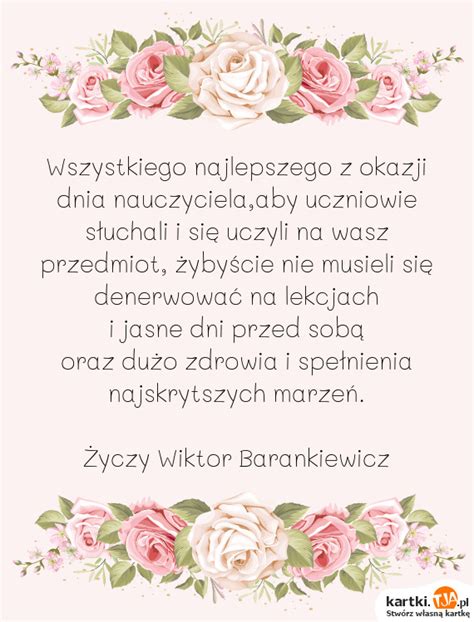 Wszystkiego Najlepszego Z Okazji Dnia Nauczyciela Aby Uczniowie