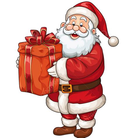 Cartoon Illustration Of Santa Claus Character With Sack Of Christmas