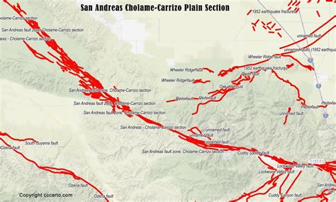 San Andreas Fault Zone Map