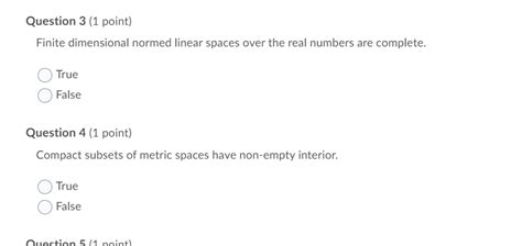 solved question 3 1 point finite dimensional normed linear