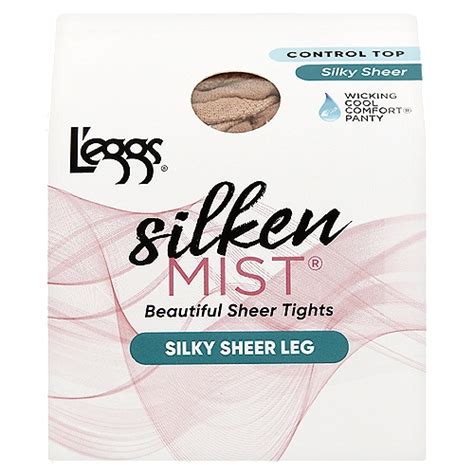 Leggs Silken Mist Beautiful Sheer Tights Silky Sheer Leg Control Top Nude Size A 1 Pair