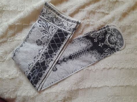 Abilletage Corset Over Knee Socks Side Lace Up In White X Black Socks