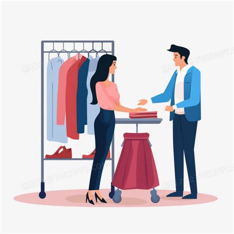 卡通在服装店购买衣服免抠元素PNG图片素材下载 卡通PNG 熊猫办公