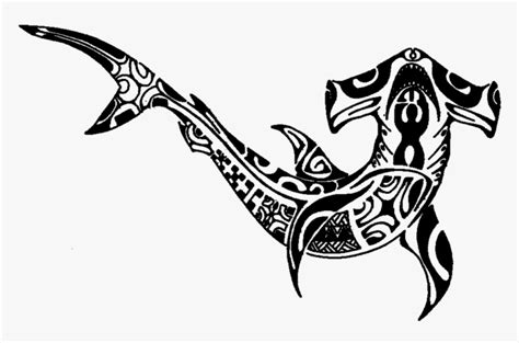 Tribal Hammerhead Shark Drawing