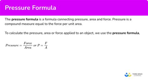 Pressure Formula GCSE Maths Steps Examples Worksheet