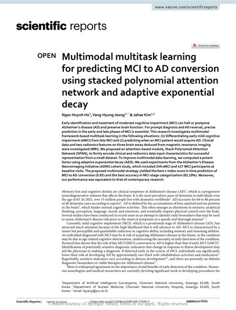 pdf multimodal multitask learning for predicting mci to ad conversion using stacked polynomial