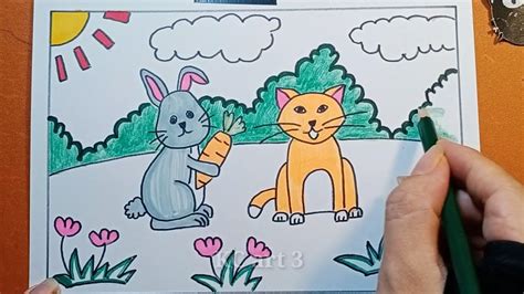 Khu Rừng Thân Thiện vẽ con vật trong rừng thỏ cáo Painting