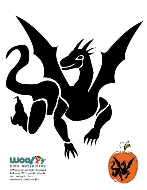 Dragon Stencil Free Stencils Pumpkin Carving Patterns Pumpkin Dragon