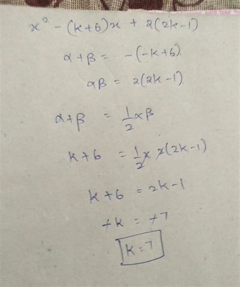 alpha and betaare the zeroes of the quadratic polynomial x k x 92256 hot sex picture