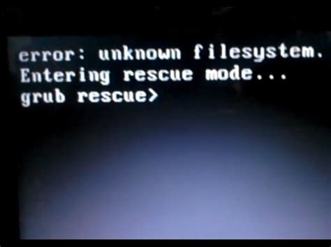 Fixing Ubuntu Filesystem Unknown Entering Rescue Mode Grub Rescue