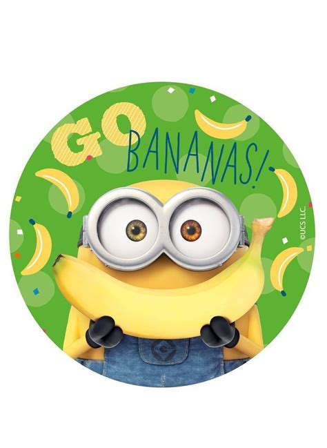 Pin By On Minions Edible Cake Toppers Minion Theme