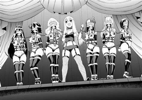 Rule 34 6girls 7girls Akko Kagari Arms Behind Back Auction Black And White Blindfold Bondage