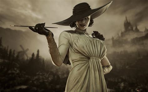 Lady Alcina Dimitrescu Dari Resident Evil Village 4K Unduhan Wallpaper