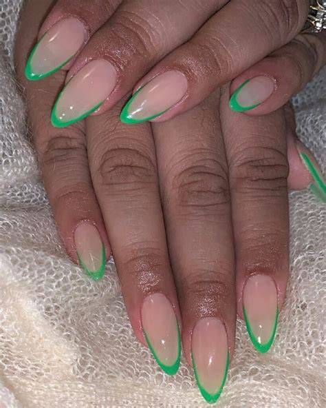 Green French Tip Nails 40 Designs You Will Fall In Love With Nail