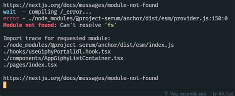 Module Not Found Can T Resolve Fs Issue 983 Coral Xyz Anchor