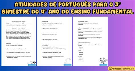 Atividades de português para o 3º bimestre do 4º ano do ensino