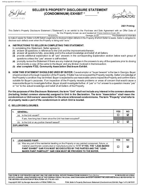 Fillable Online SELLER S PROPERTY DISCLOSURE STATEMENT Fax Email