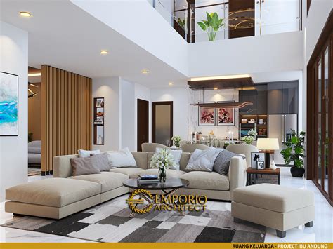 Desain Ruang Keluarga Rumah Modern 2 Lantai Ibu Andung Di Yogyakarta